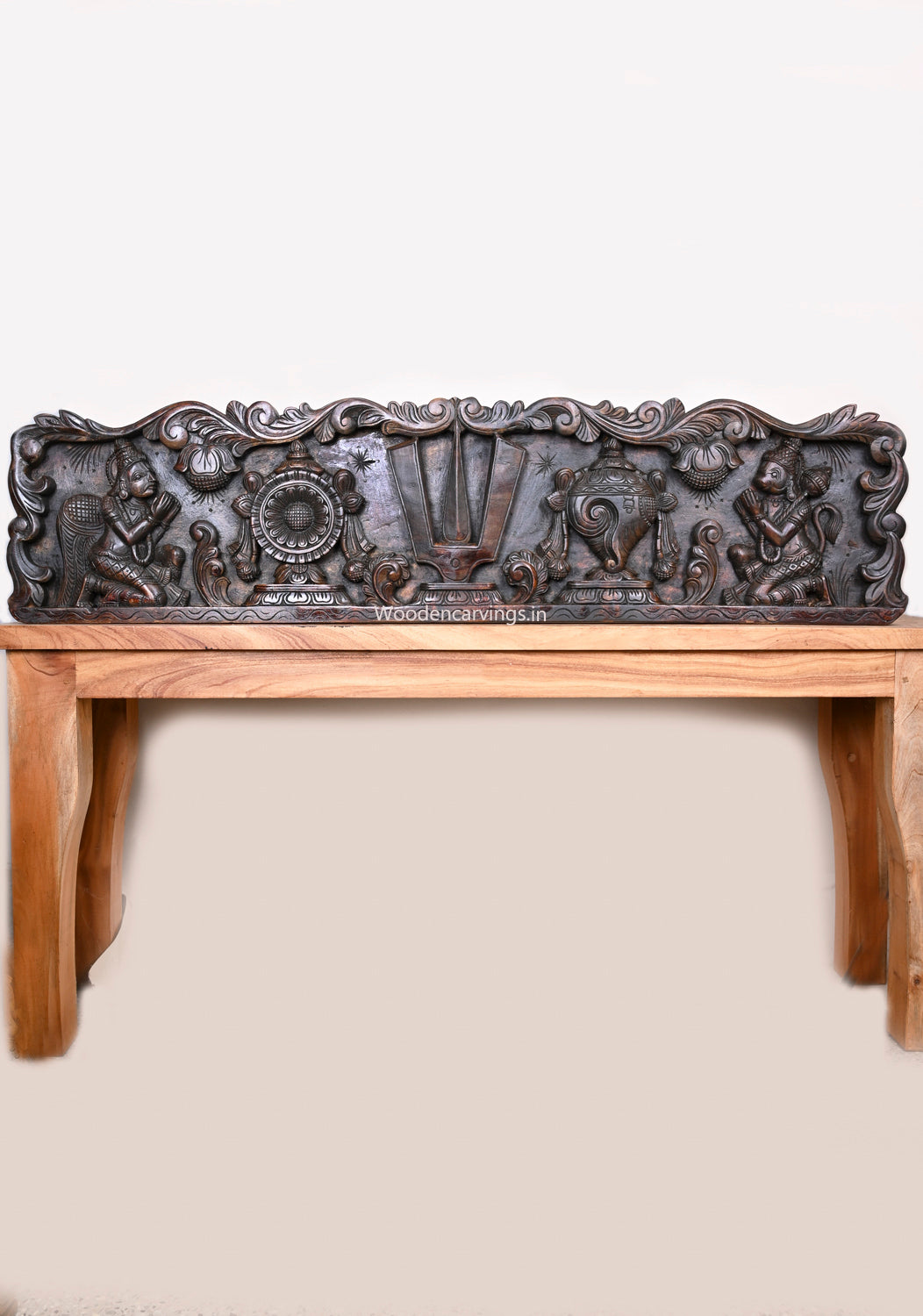 Chanku Nama Chakra with Hanuman & Garudar 48" Wooden Panel ...