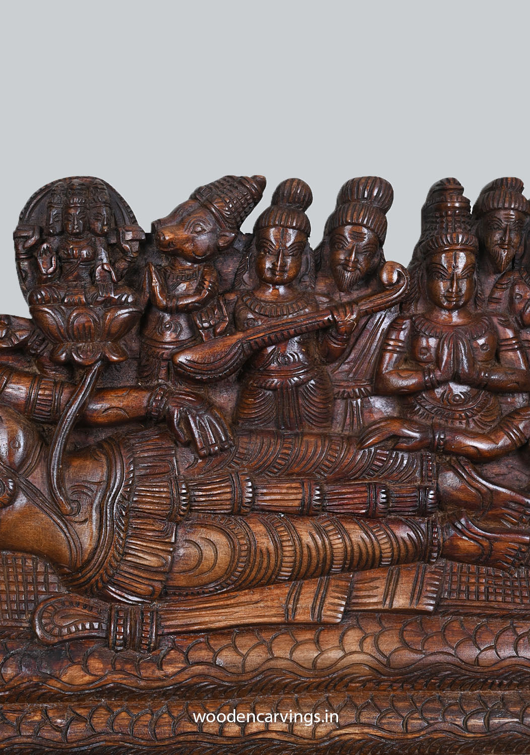 Reclining Lord PadmanabhaSwamy on Adisesha Wood Panel 24" – Sengottuvel ...