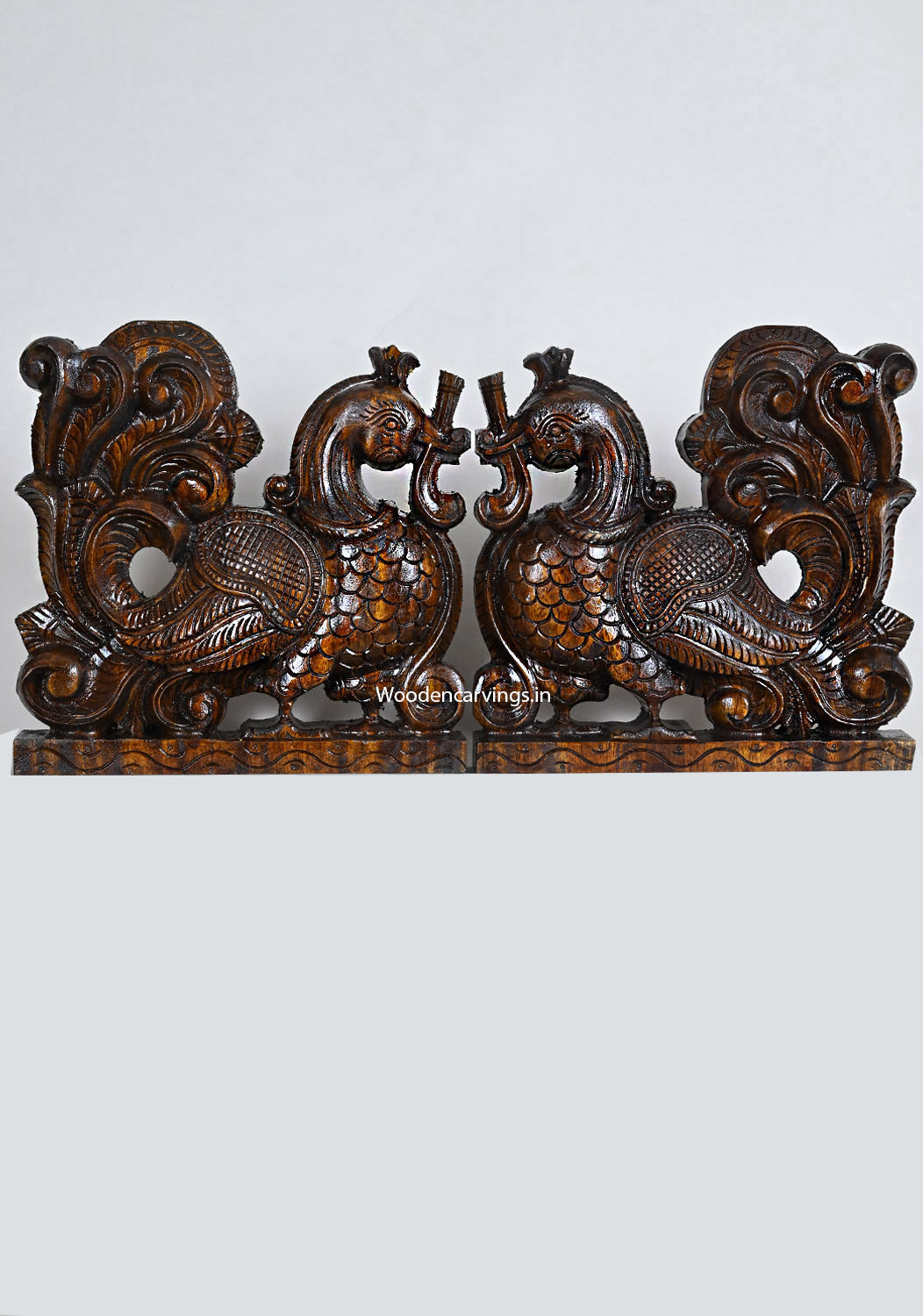 Wood Pair of Hamsa Bird (Annapakshi) Standing 12" – Sengottuvel Wood ...