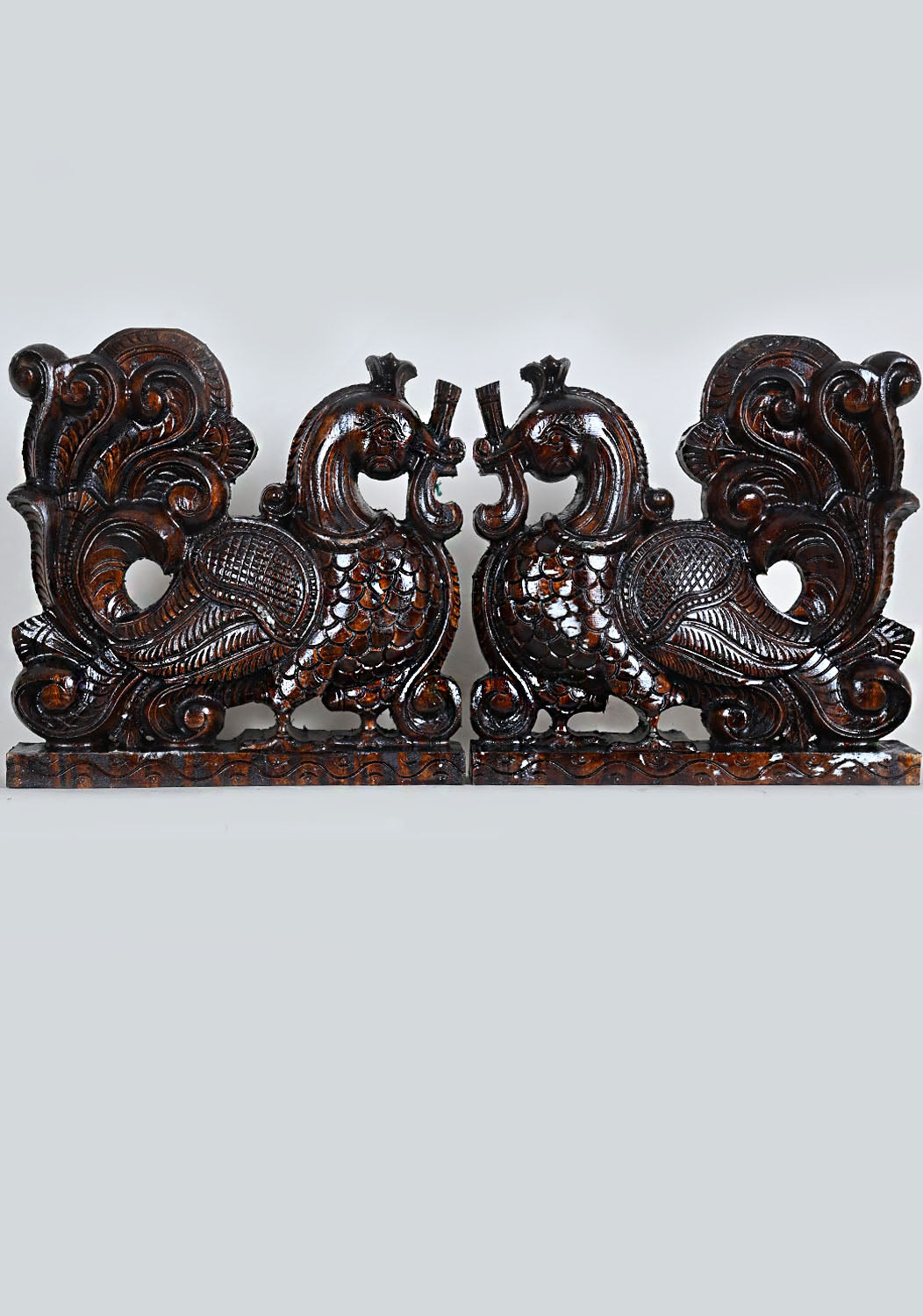 Wood Pair Of Hamsa (Annapakshi) Polished Wall Mount 12" – Sengottuvel ...