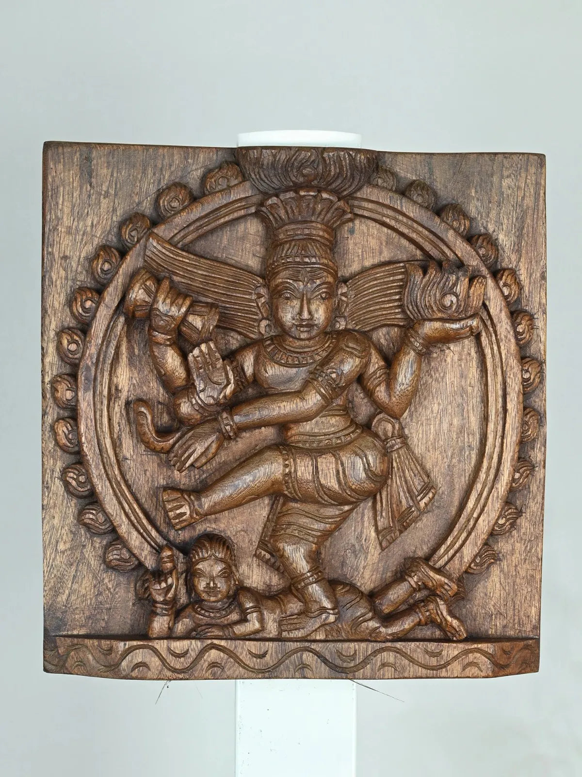Ananda Tandava Wooden Nataraja Panel-12" – Sengottuvel Wood Carvings