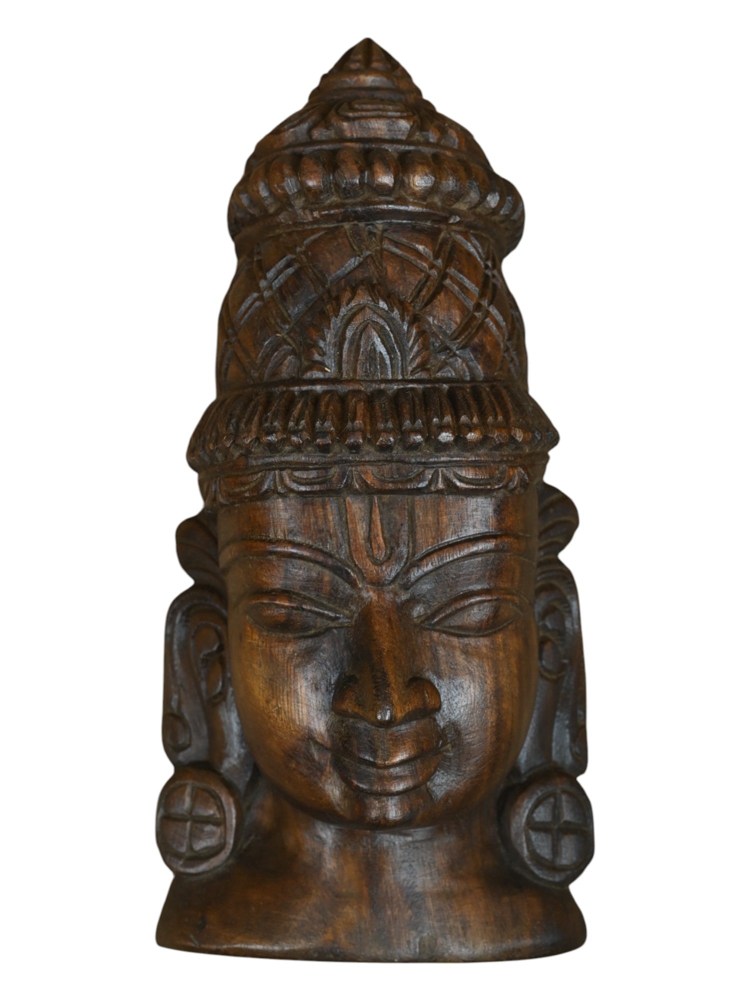 Wooden Vishnu face mask 14" – Sengottuvel Wood Carvings