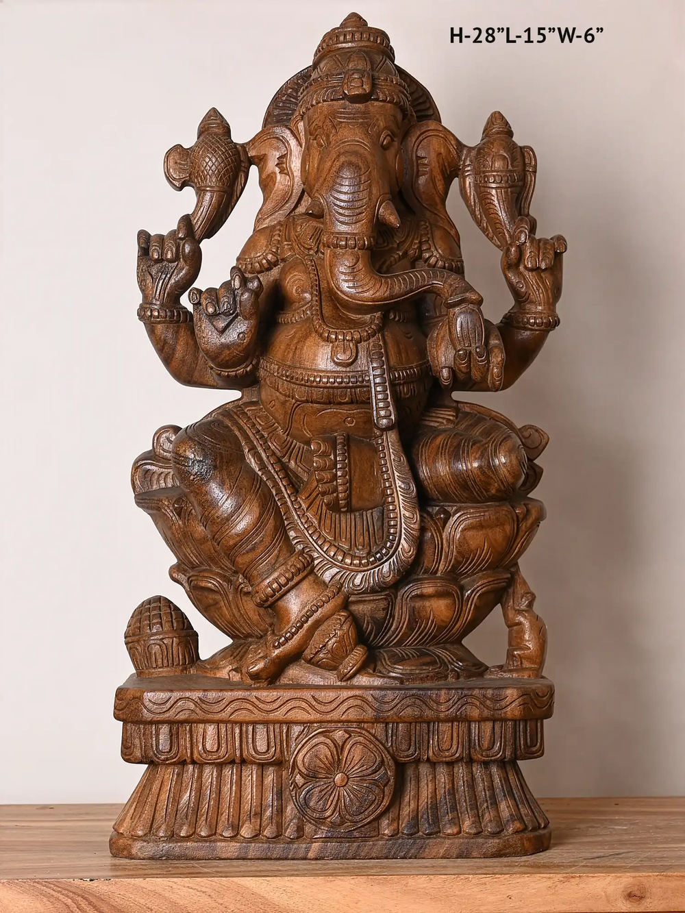 Handcrafted Wood Ganesh Statues for Spiritual Home Decor – Sengottuvel ...